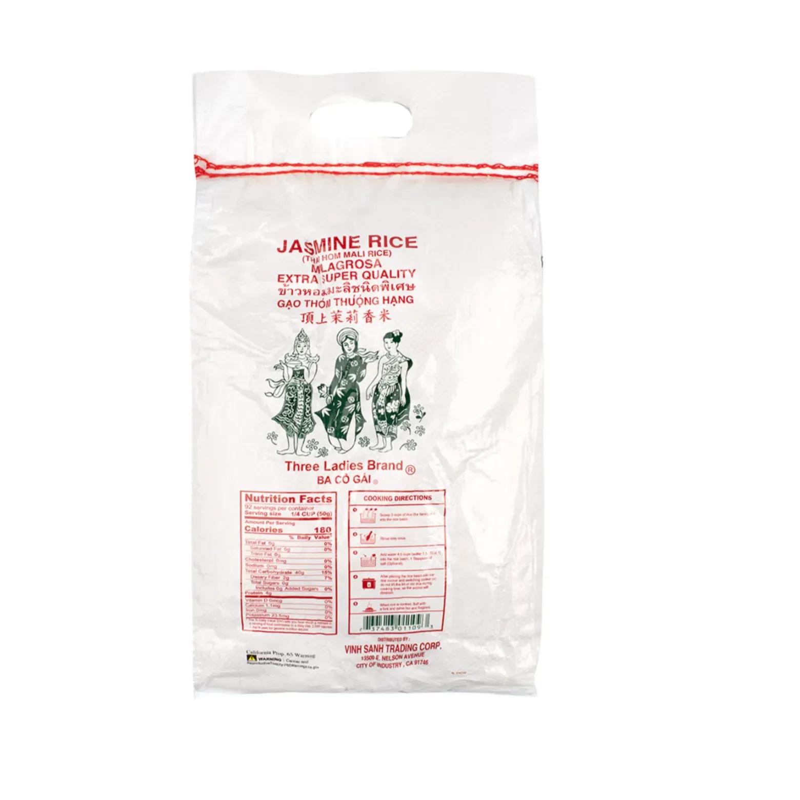 Three Ladies Brand Jasmine Rice Large Bag 10 lb | Dakoli